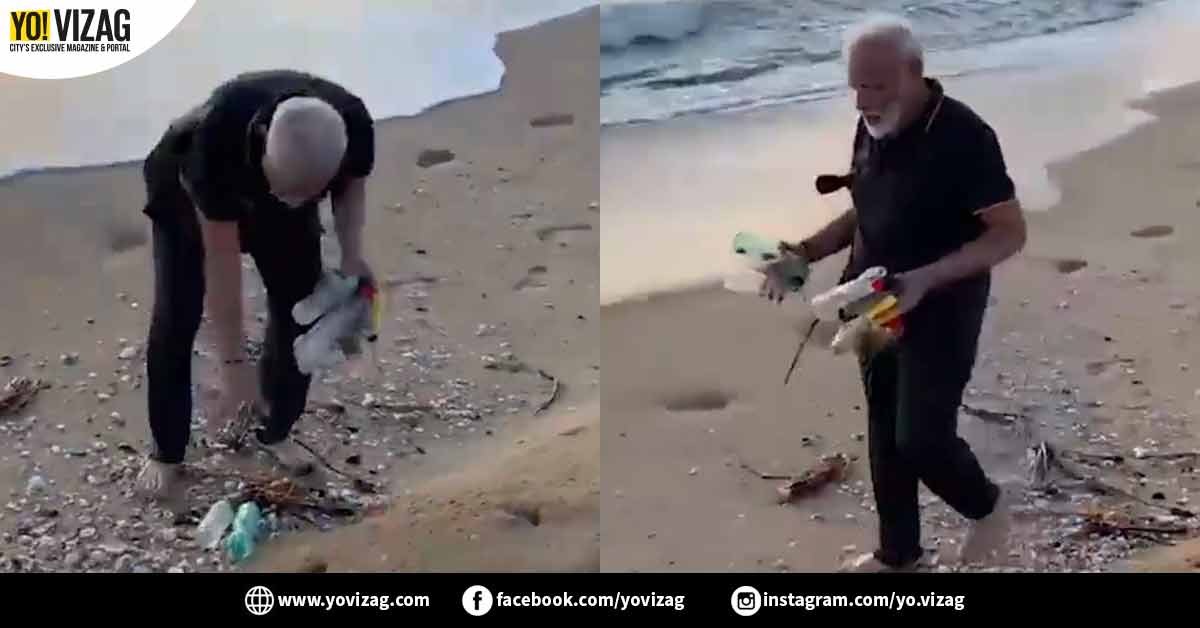 PM Narendra Modi goes plogging at Mamallapuram beach, shares video