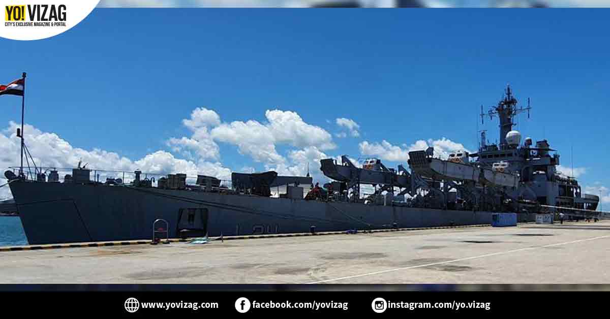INS Airavat of Indian Navy leaves for Visakhapatnam with Medical Oxygen